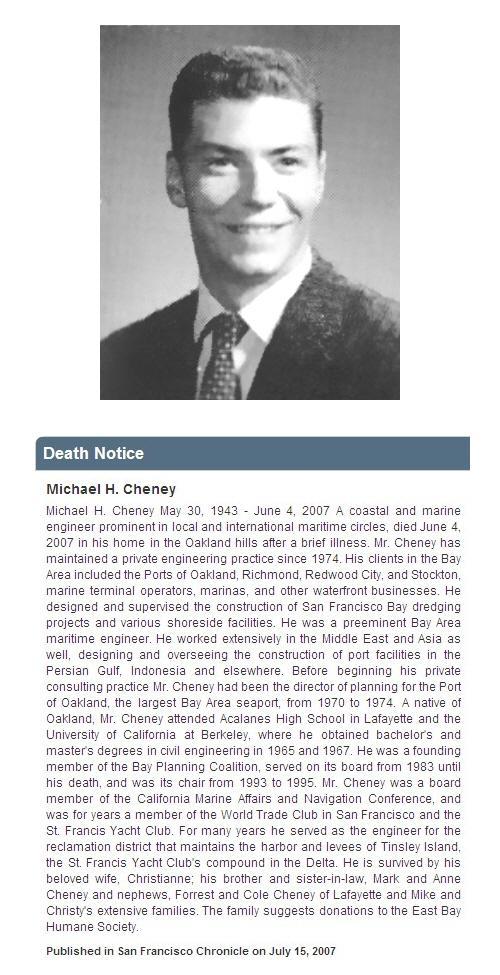 Michael Howard Cheney (Deceased), Lafayette, CA California last lived ...